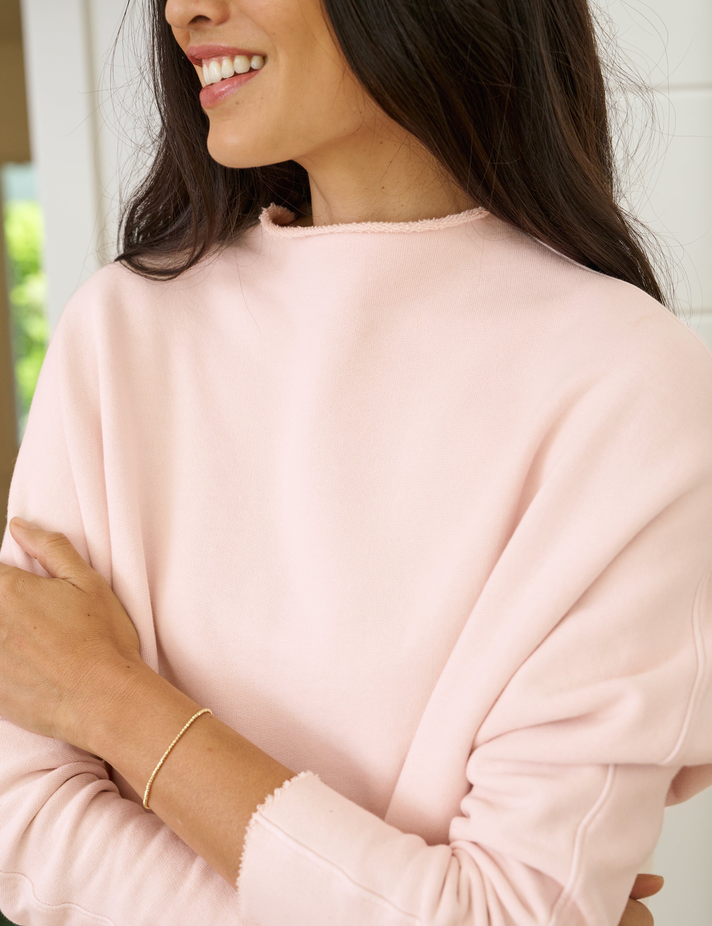 Effie, Long-Sleeve Funnel Neck Capelet, Light Pink – ReLoved by Frank ...